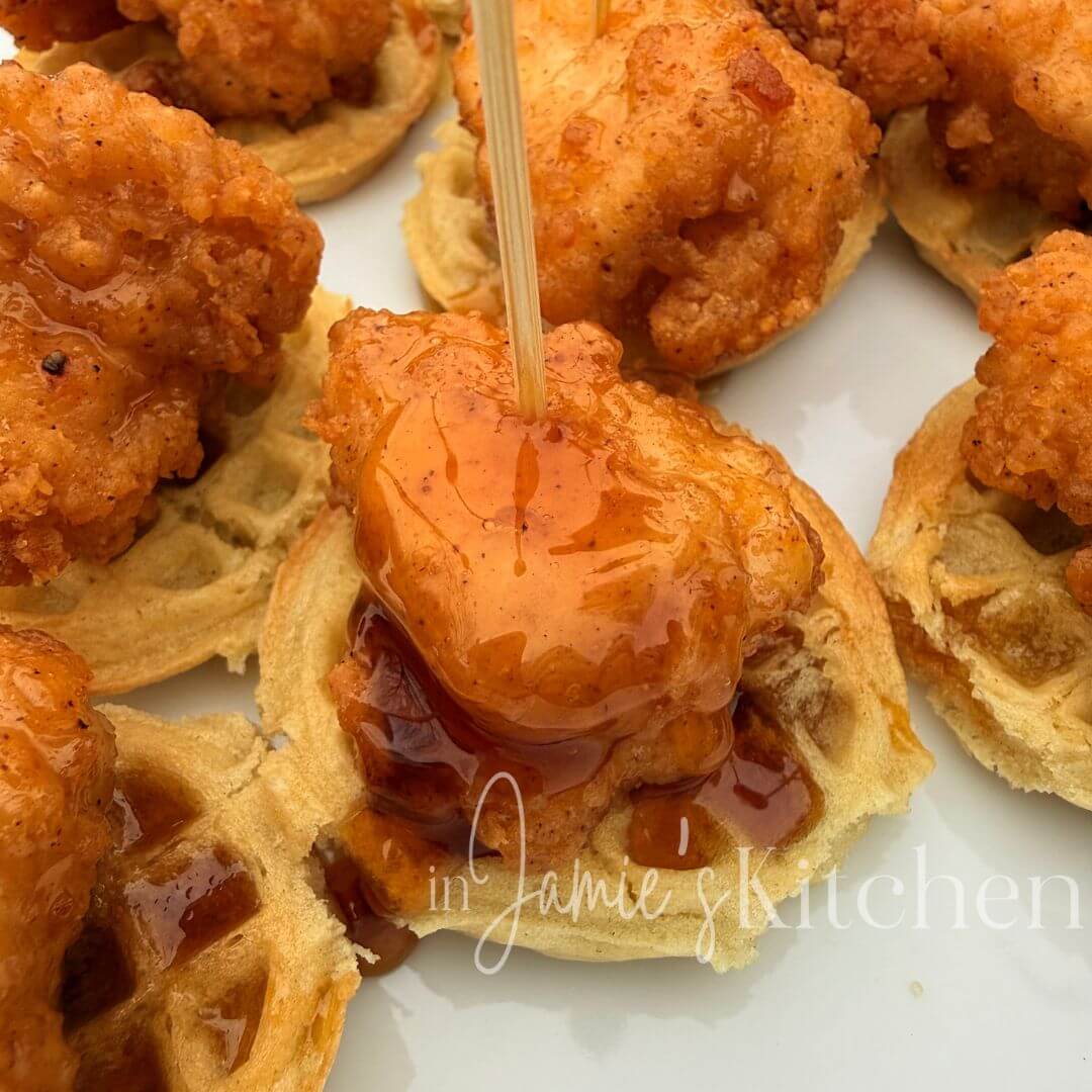 Mini Chicken and Waffles (Easy Party Appetizer) - In Jamie's Kitchen
